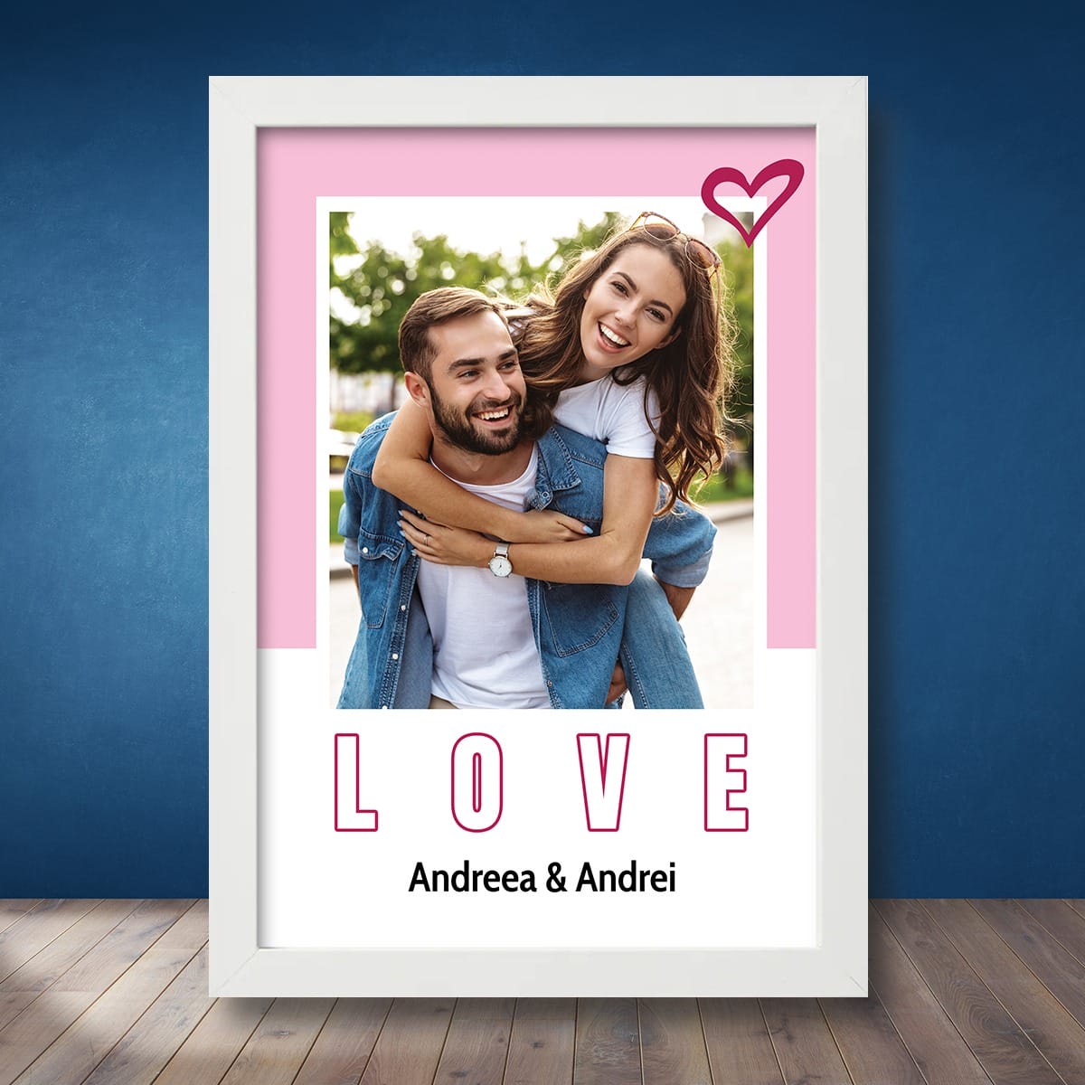 Tablou Cuplu Personalizat cu Poză - LOVE