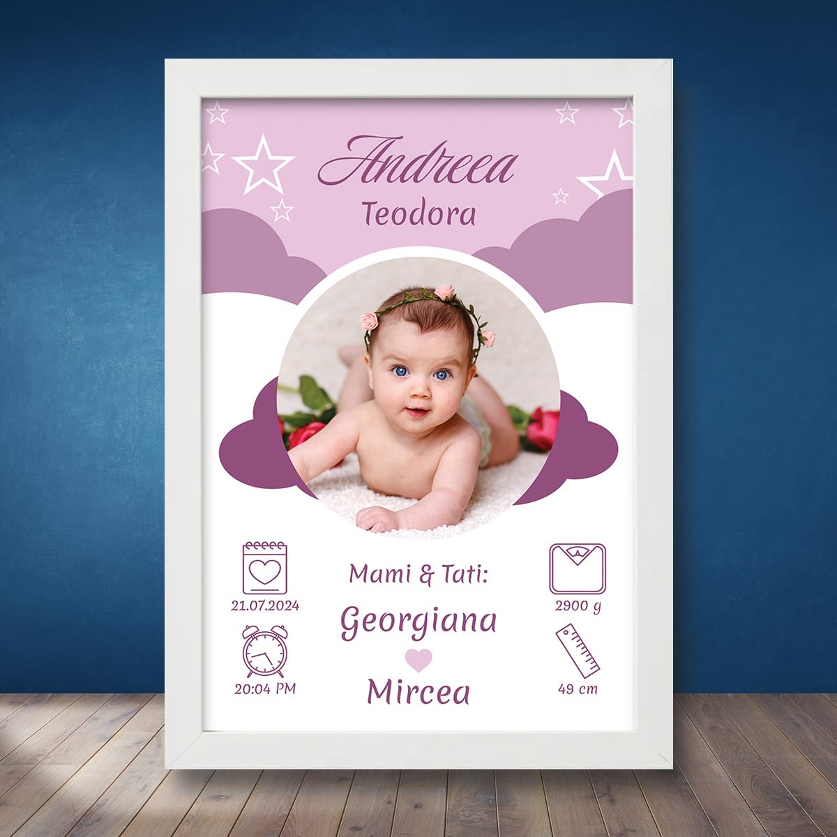 Tablou Personalizat Cameră Bebe - Clouds